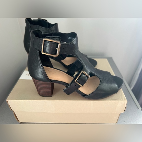 Shoes | Clarks Womens Open Toe Heel Sandals | Poshmark